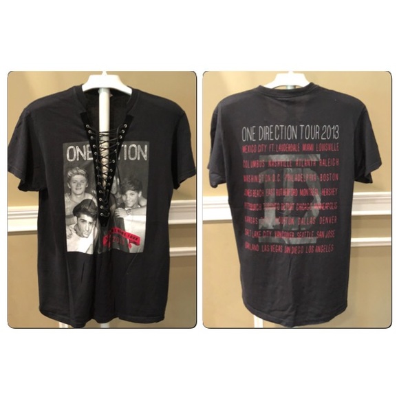Tops | Up Cycled One Direction Tie Front Tee | Poshmark